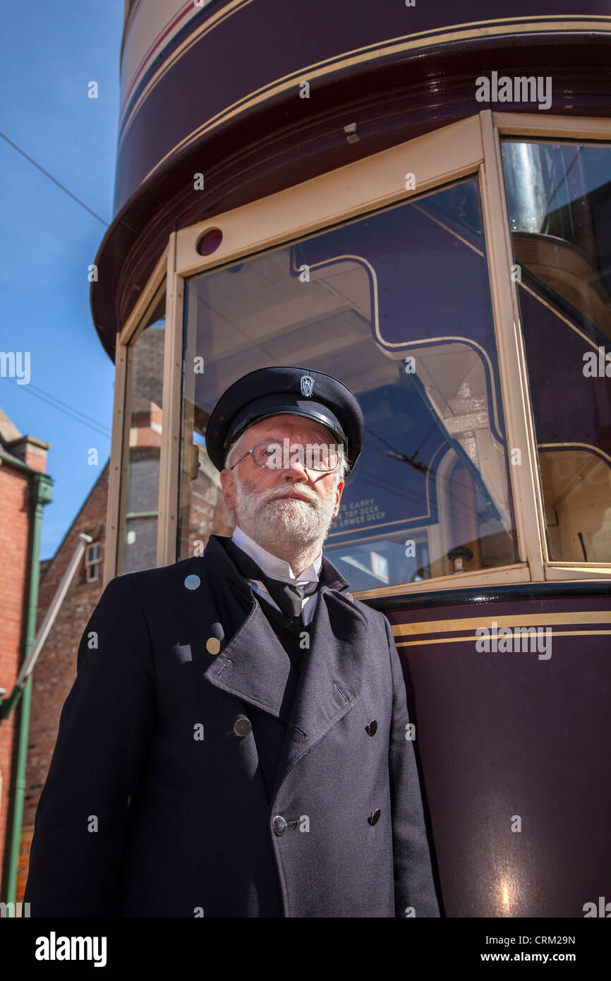 The Tram Driver, Beamish Open Air Museum, County Durham Stock Photo - Alamy
