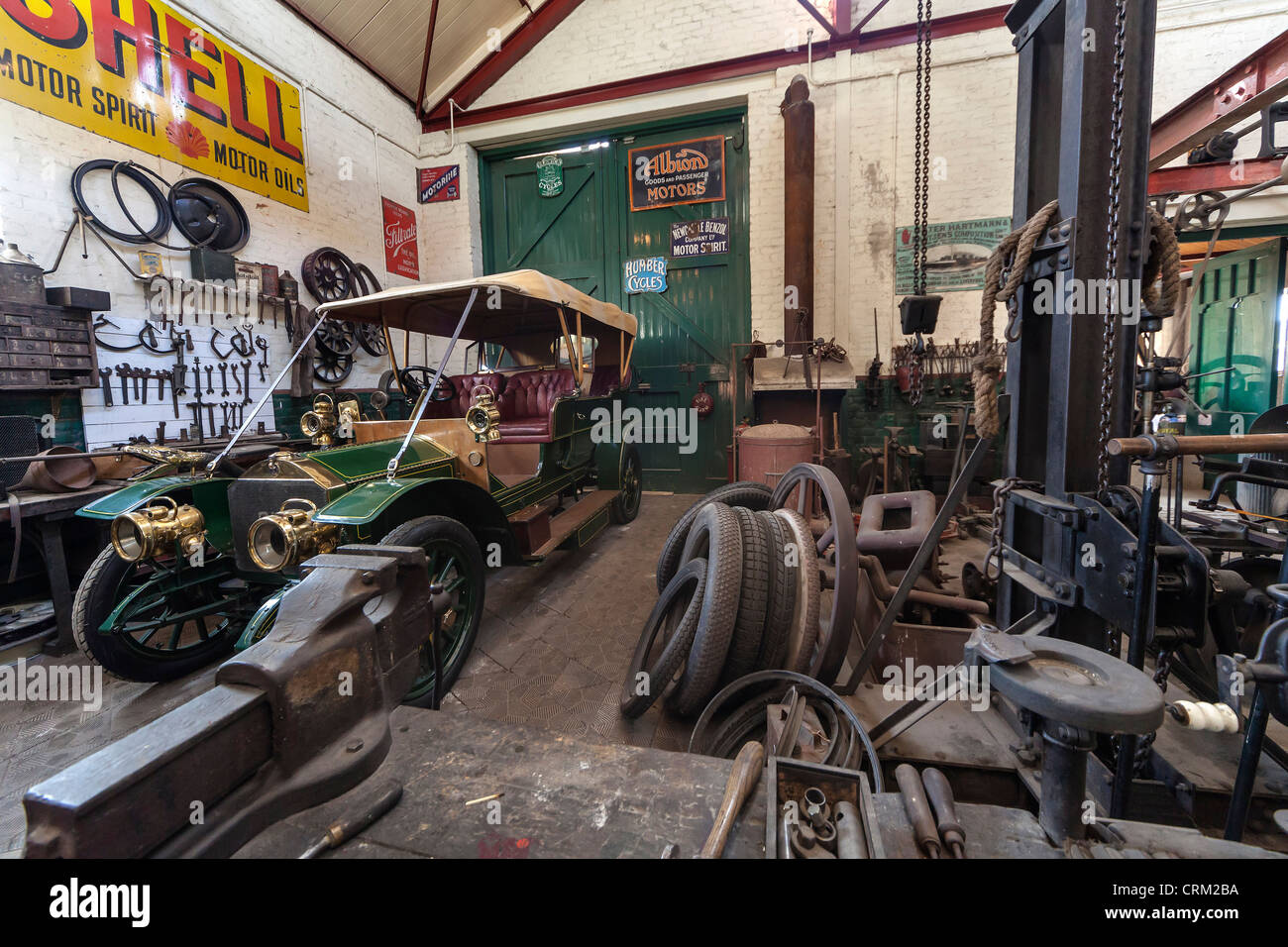 1906 Armstrong Whitworth Limousine in the garage, Beamish Open Air ...