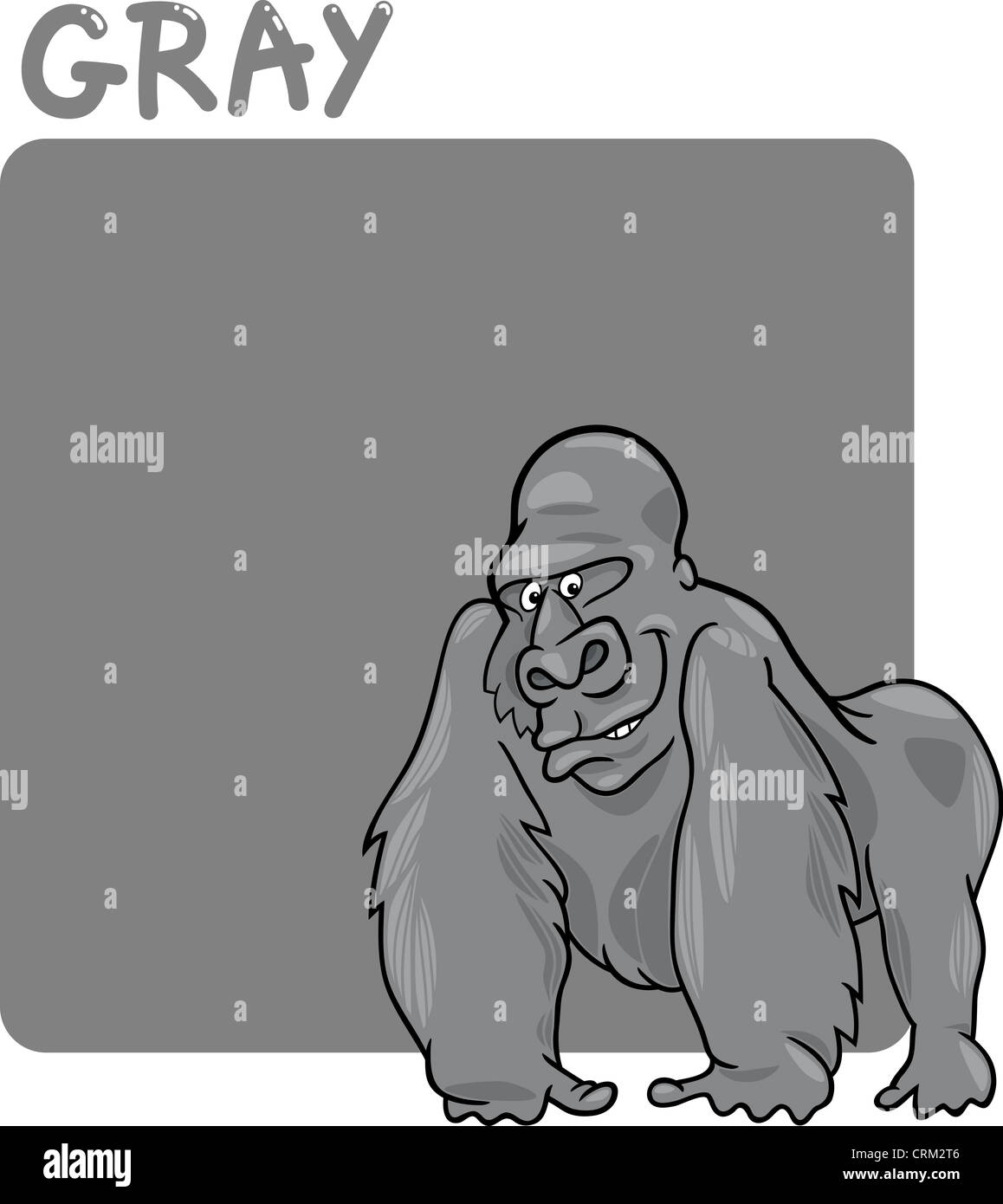 Cartoon Illustration of Color Gray and Gorilla Stock Photo - Alamy