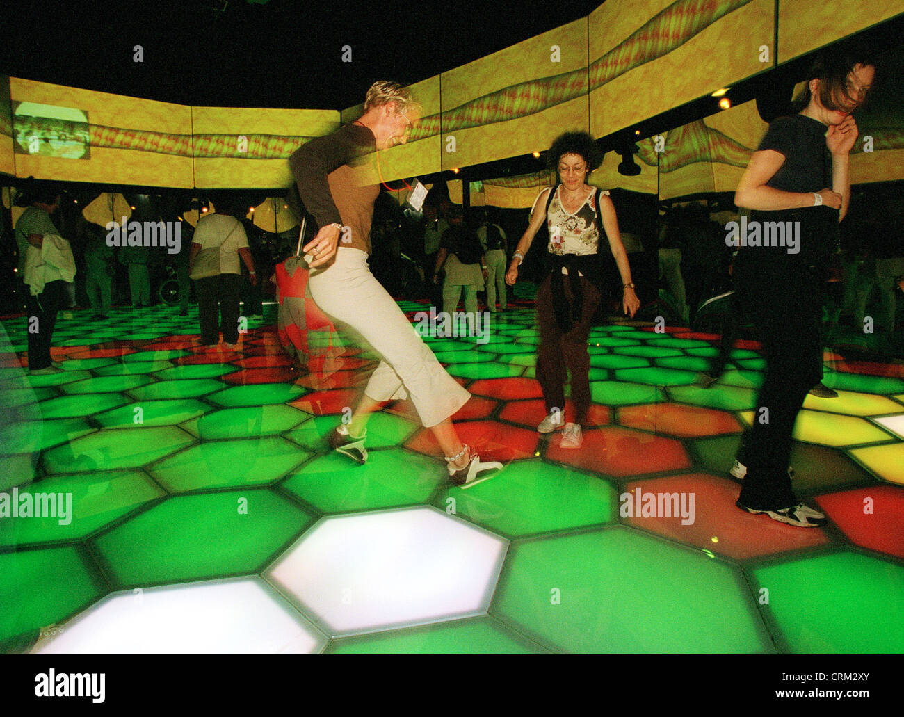 Visitors a multimedia installation at the Expo 2002 Stock Photo - Alamy