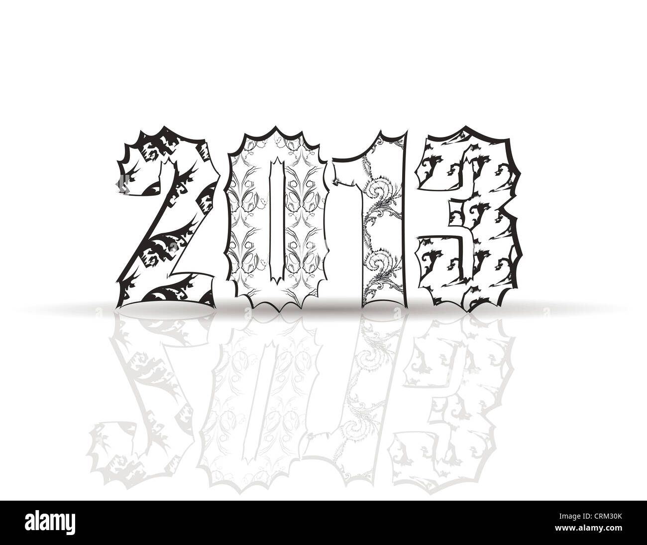 Cute card on New Year 2013 with gothic numbers Stock Photo - Alamy