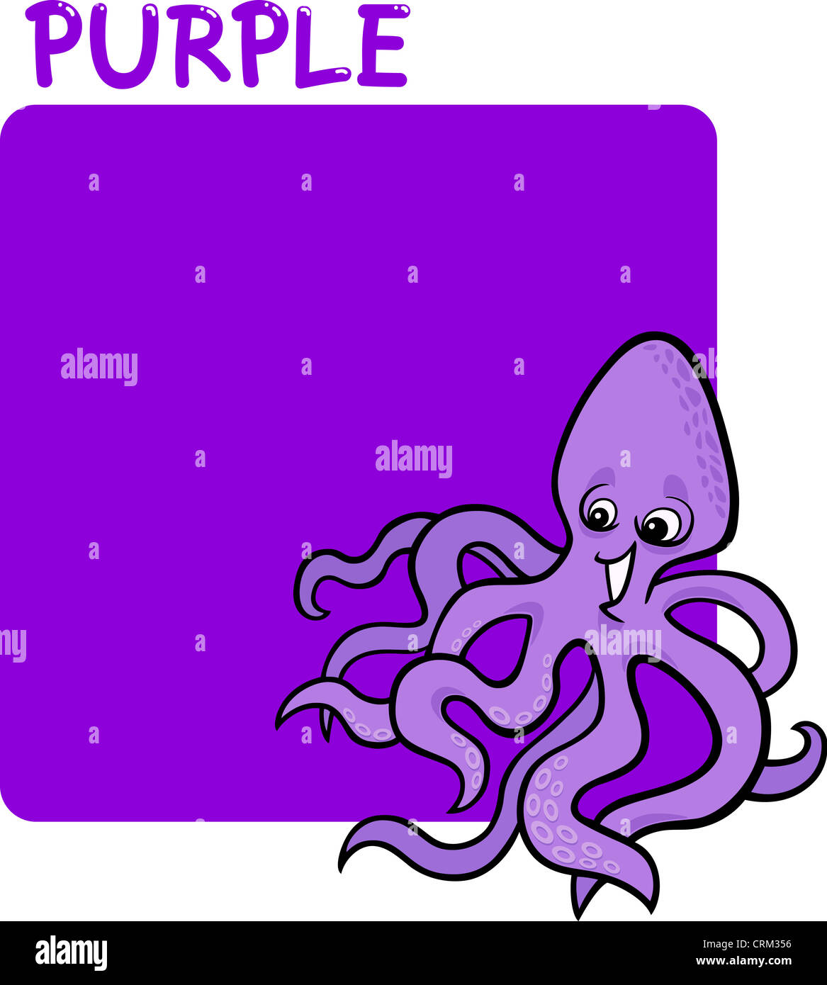 Cartoon Illustration of Color Purple and Octopus Stock Photo - Alamy