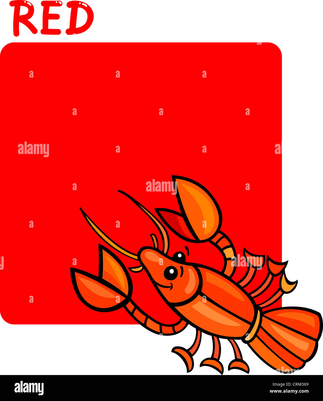 Cartoon Illustration of Color Red and Crayfish Stock Photo - Alamy