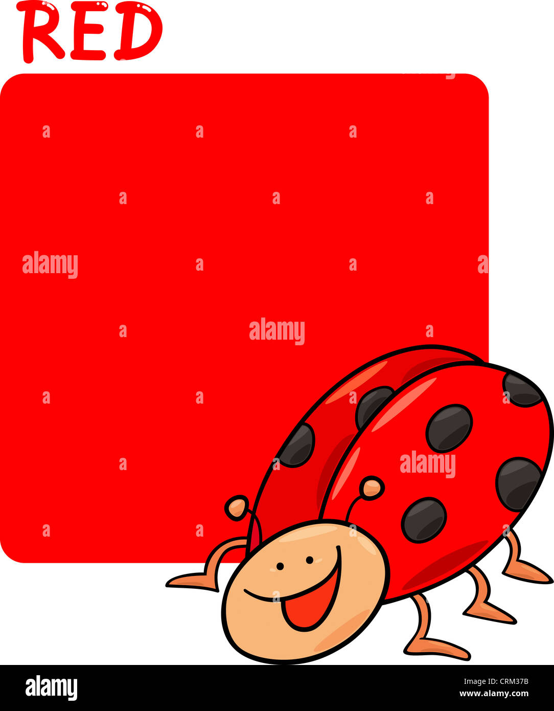 Cartoon Illustration of Color Red and Ladybug Stock Photo - Alamy