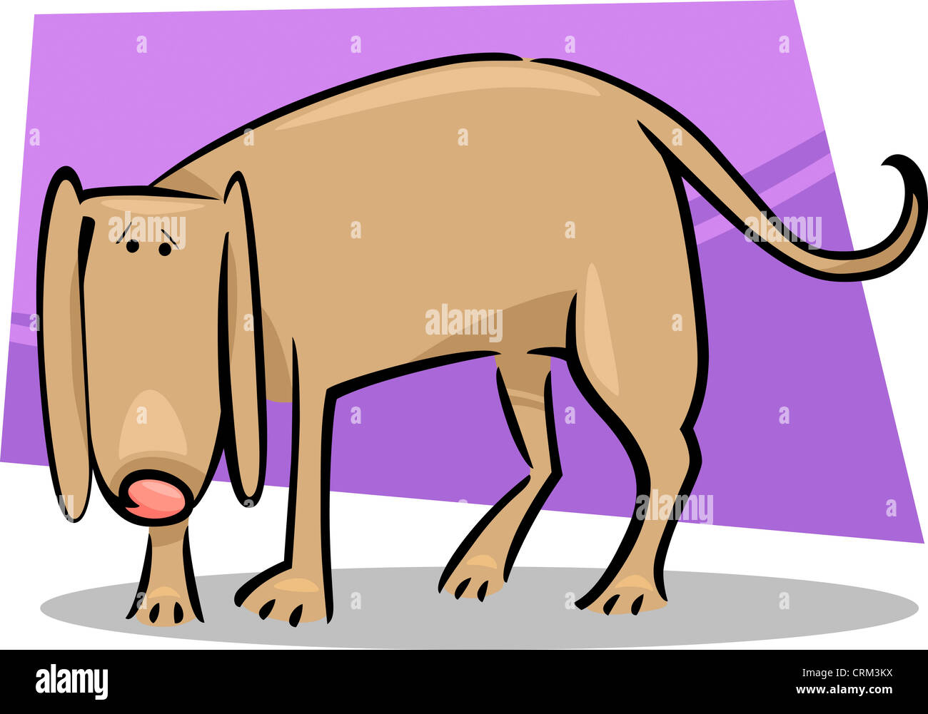 cartoon doodle illustration of cute sad dog Stock Photo - Alamy