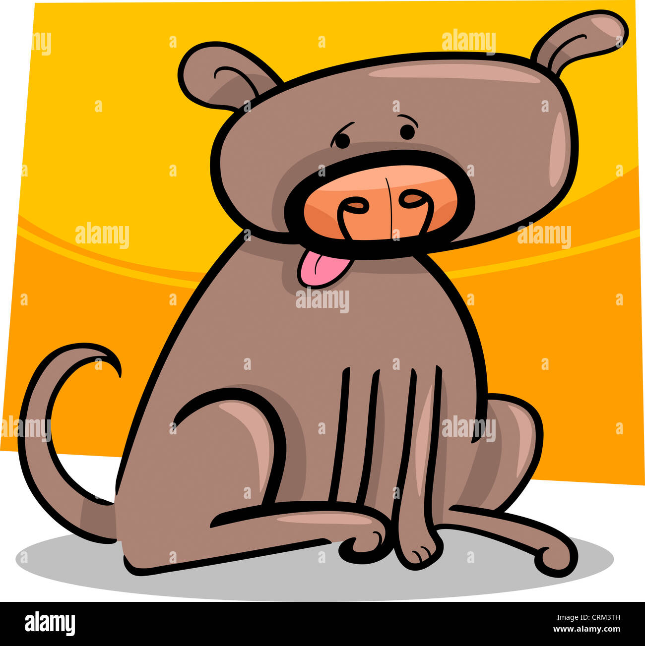 cartoon doodle illustration of funny brown dog Stock Photo - Alamy