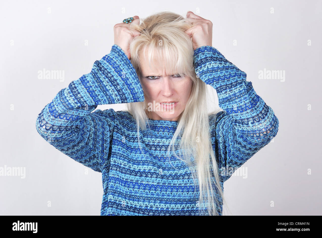 Portrait of a woman with a problem Stock Photo - Alamy