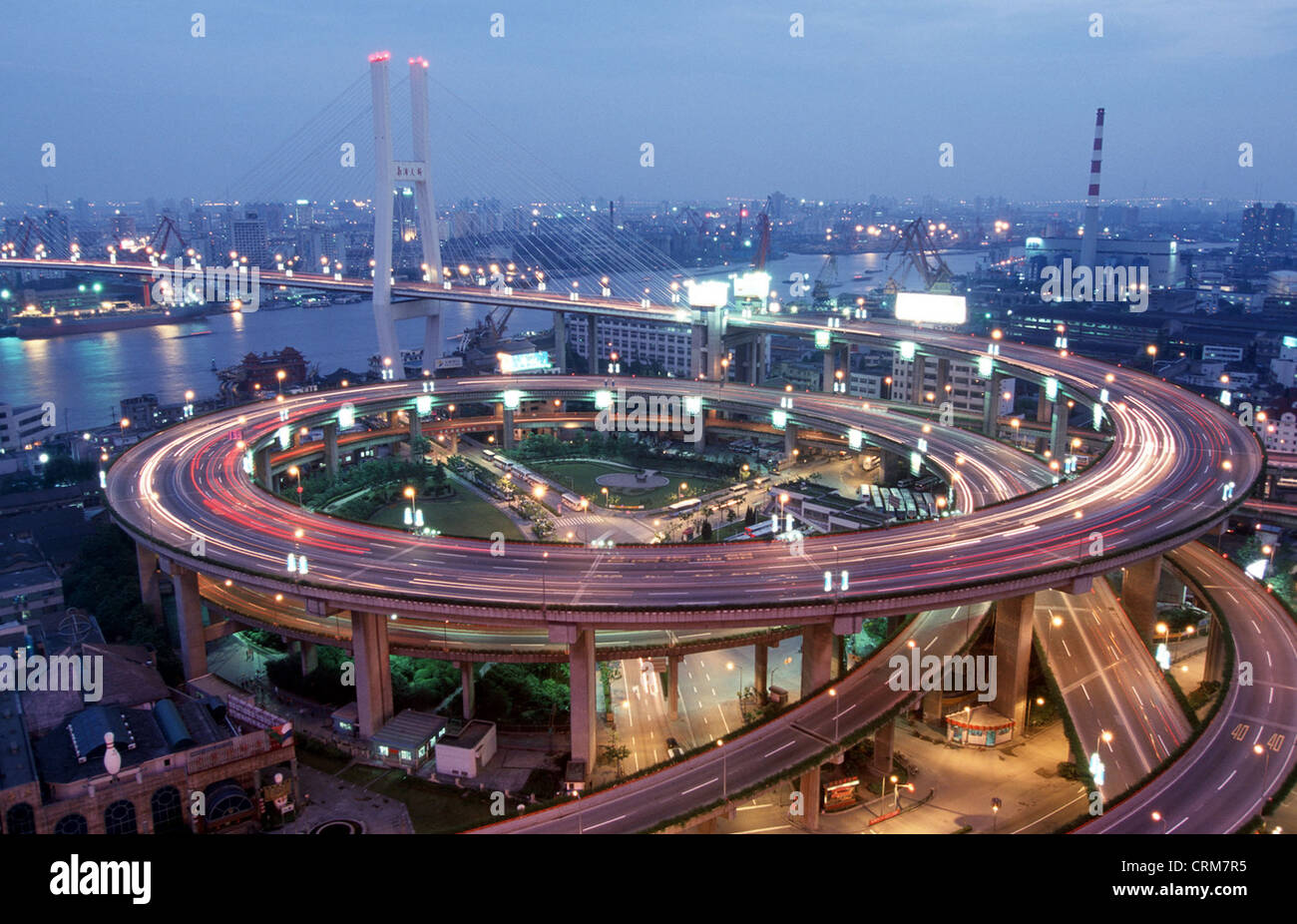 Ramp to the Nanpu Bridge in Shanghai Stock Photo - Alamy