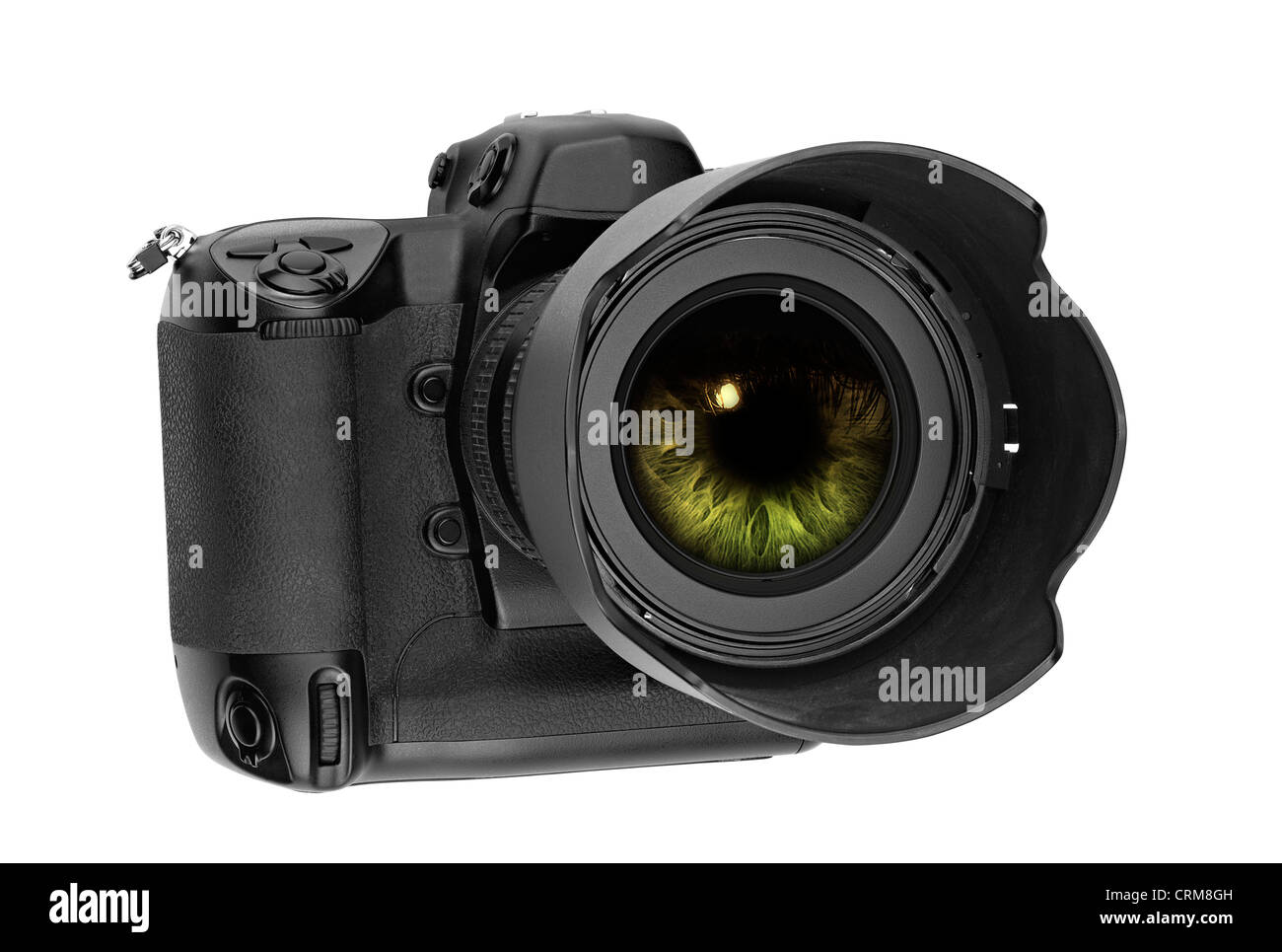 professional digital Lens Reflex with eye inside (clipping path Stock ...