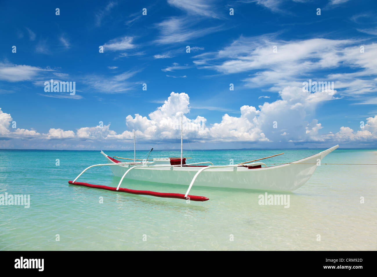 White Philippine boat on Bantayan island, Cebu Stock Photo - Alamy