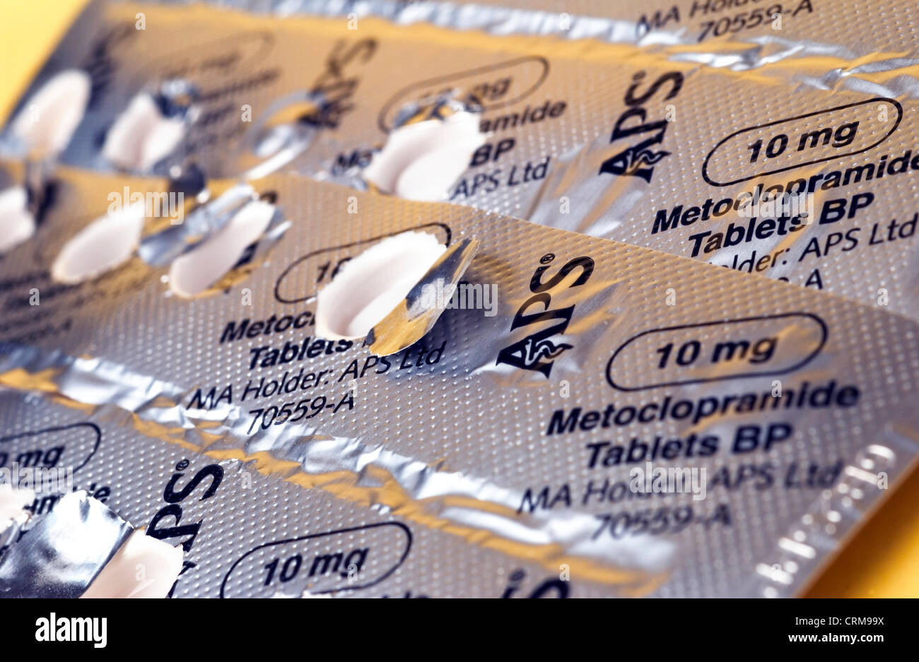 Open blister packet of Metoclopramide, which is primarily used to treat ...