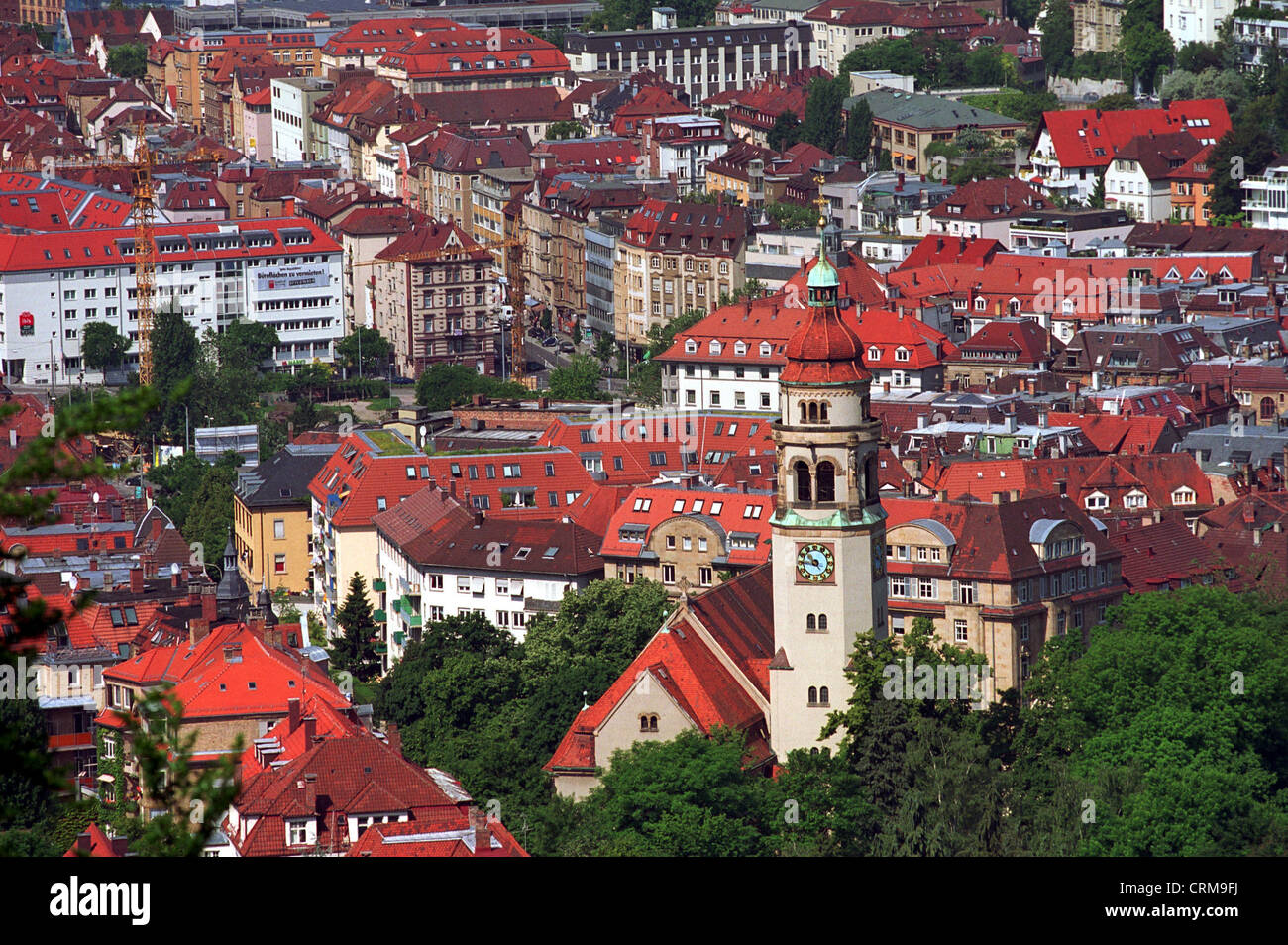The roofs of Stuttgart South bird's-eye view Stock Photo - Alamy