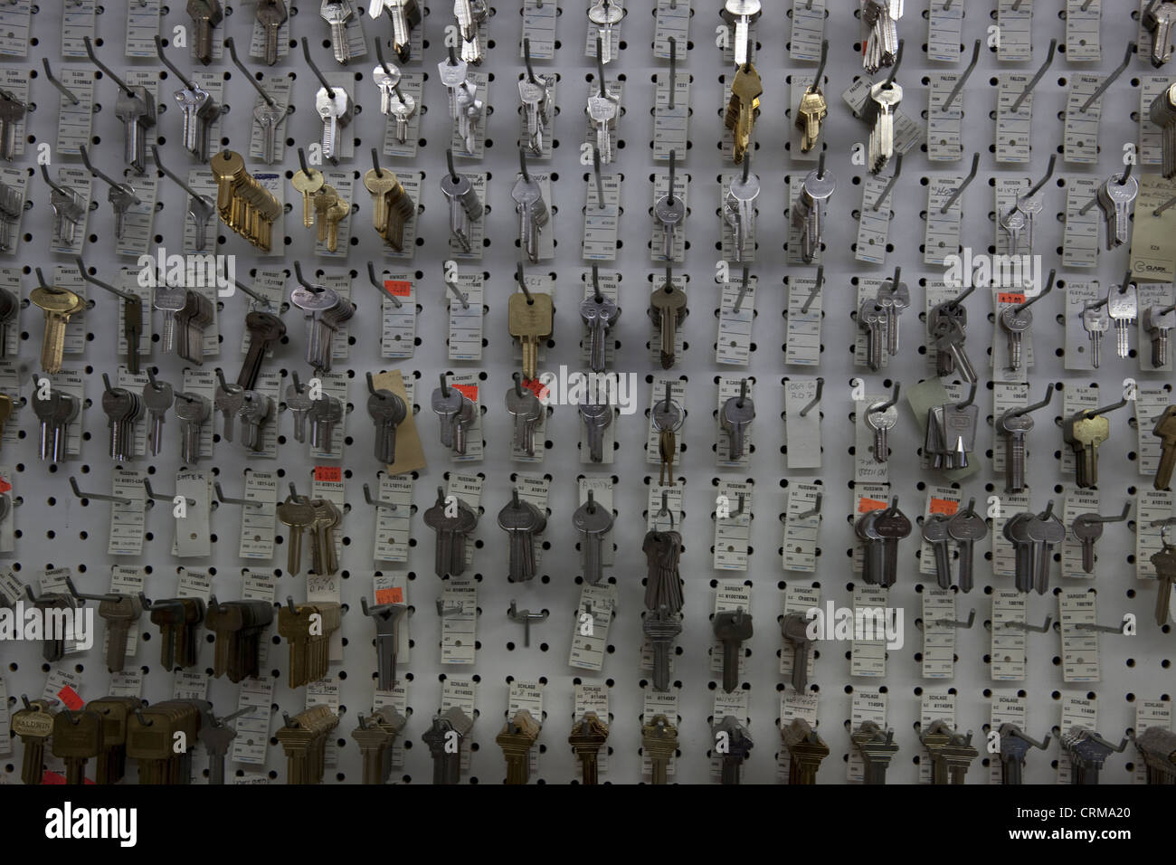 Keys on display in store Stock Photo - Alamy