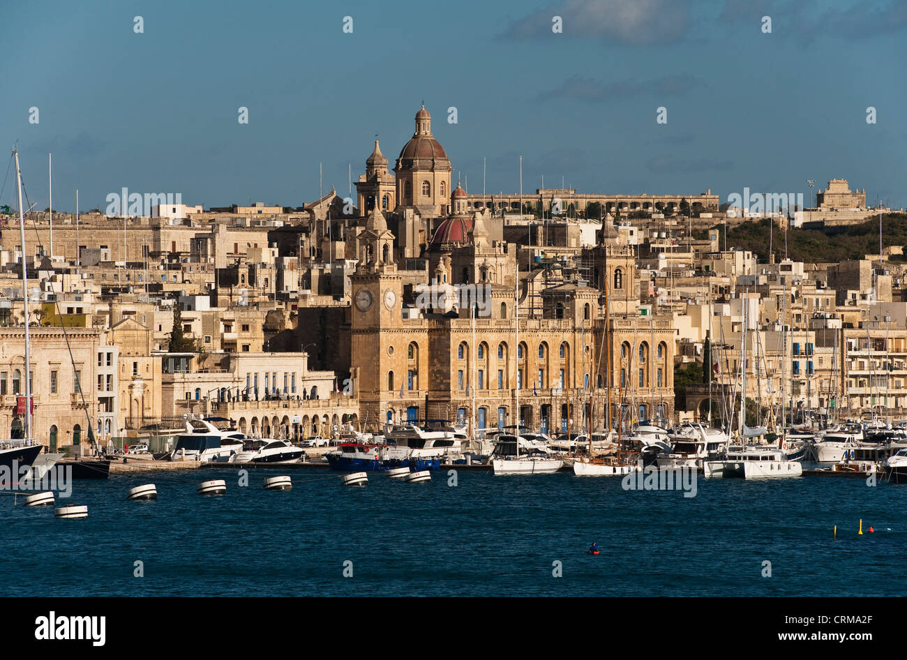 The old city of Birgu, Malta, overlooking the Grand Harbour. The ...