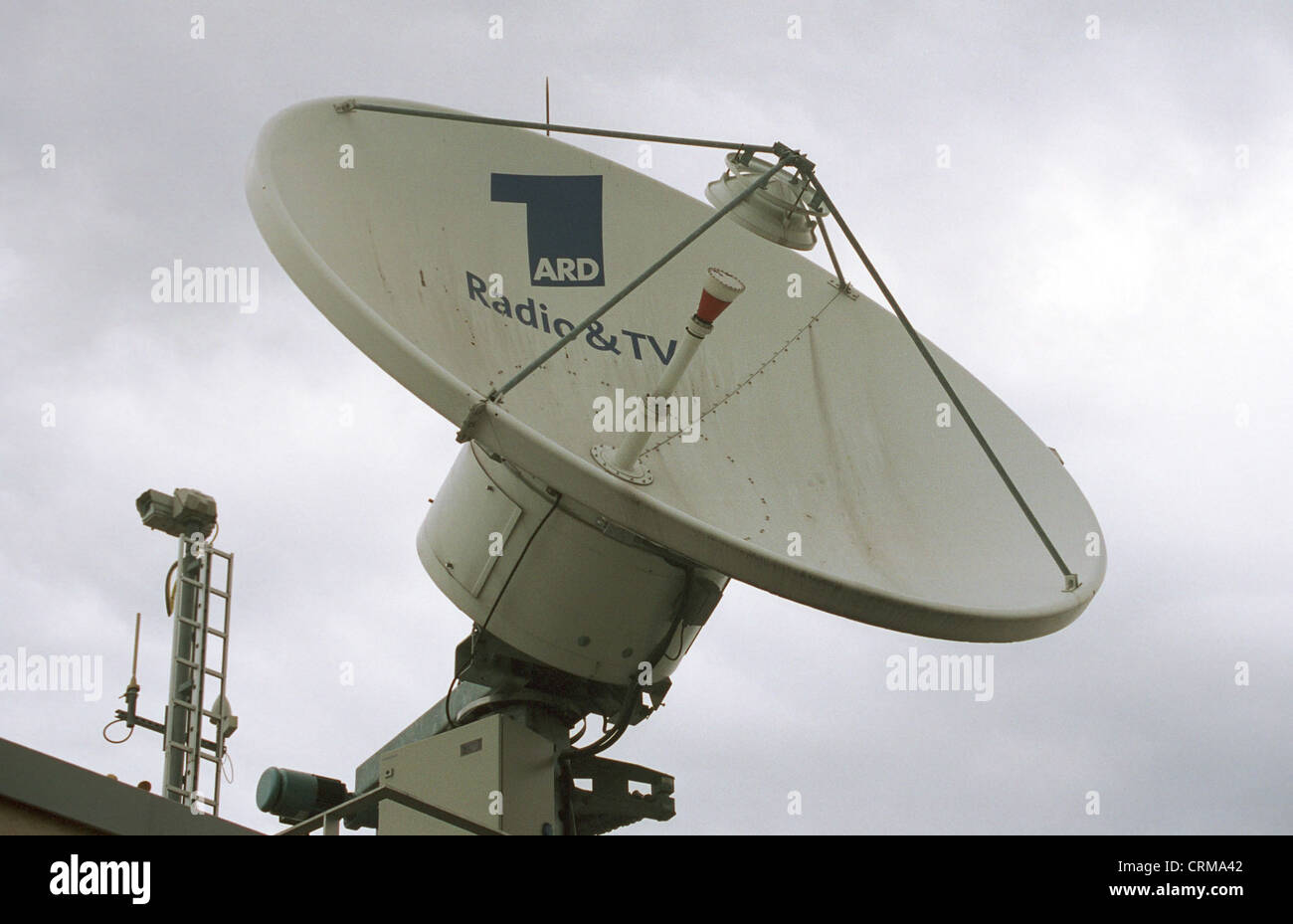 Satellite dish on ARD studio, Berlin Stock Photo - Alamy