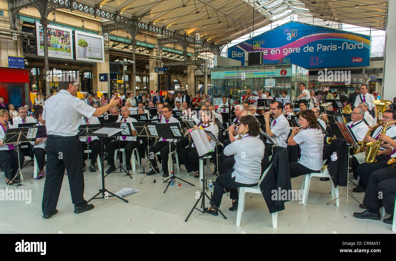 Paris, France, large Crowd people, Symphony Orchestra Performing in ...