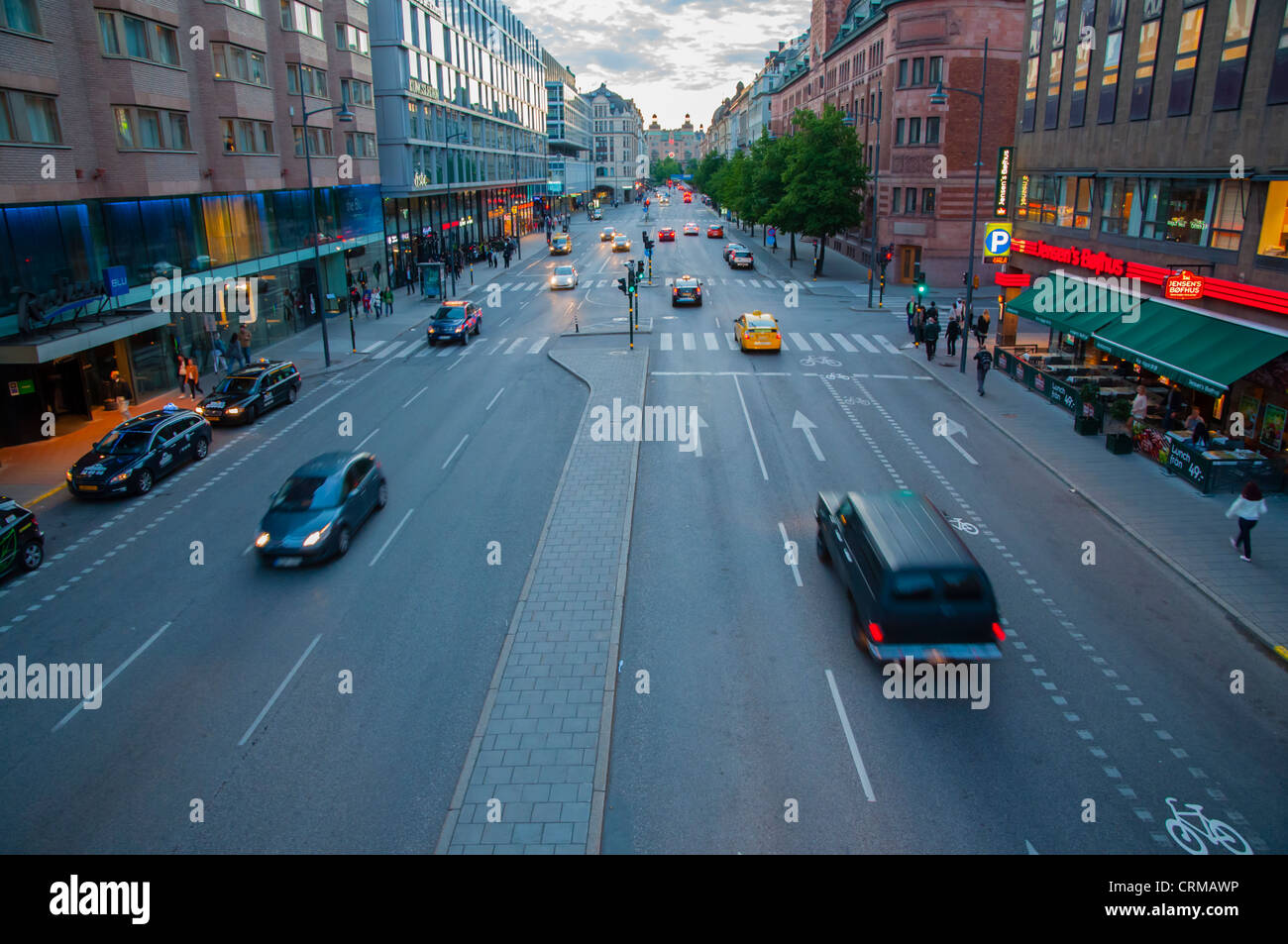 Vasagatan street at dusk central Stockholm Sweden Europe Stock Photo ...