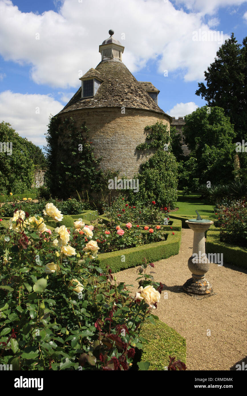 The Dovecote and sundial in the Pigeon House Garden at Rousham Park ...