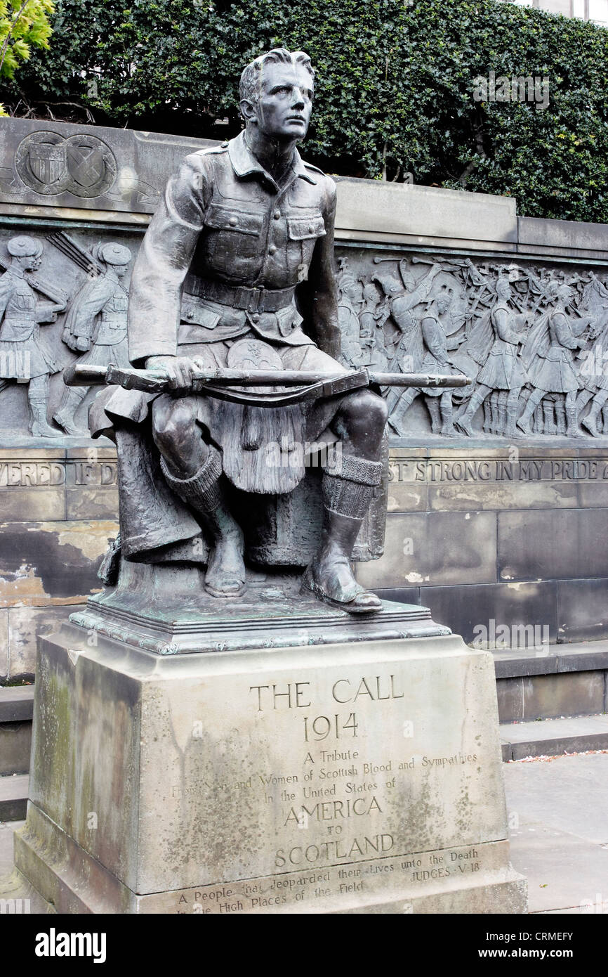The joint American/Scottish Great War monument known as 'The Call' in ...