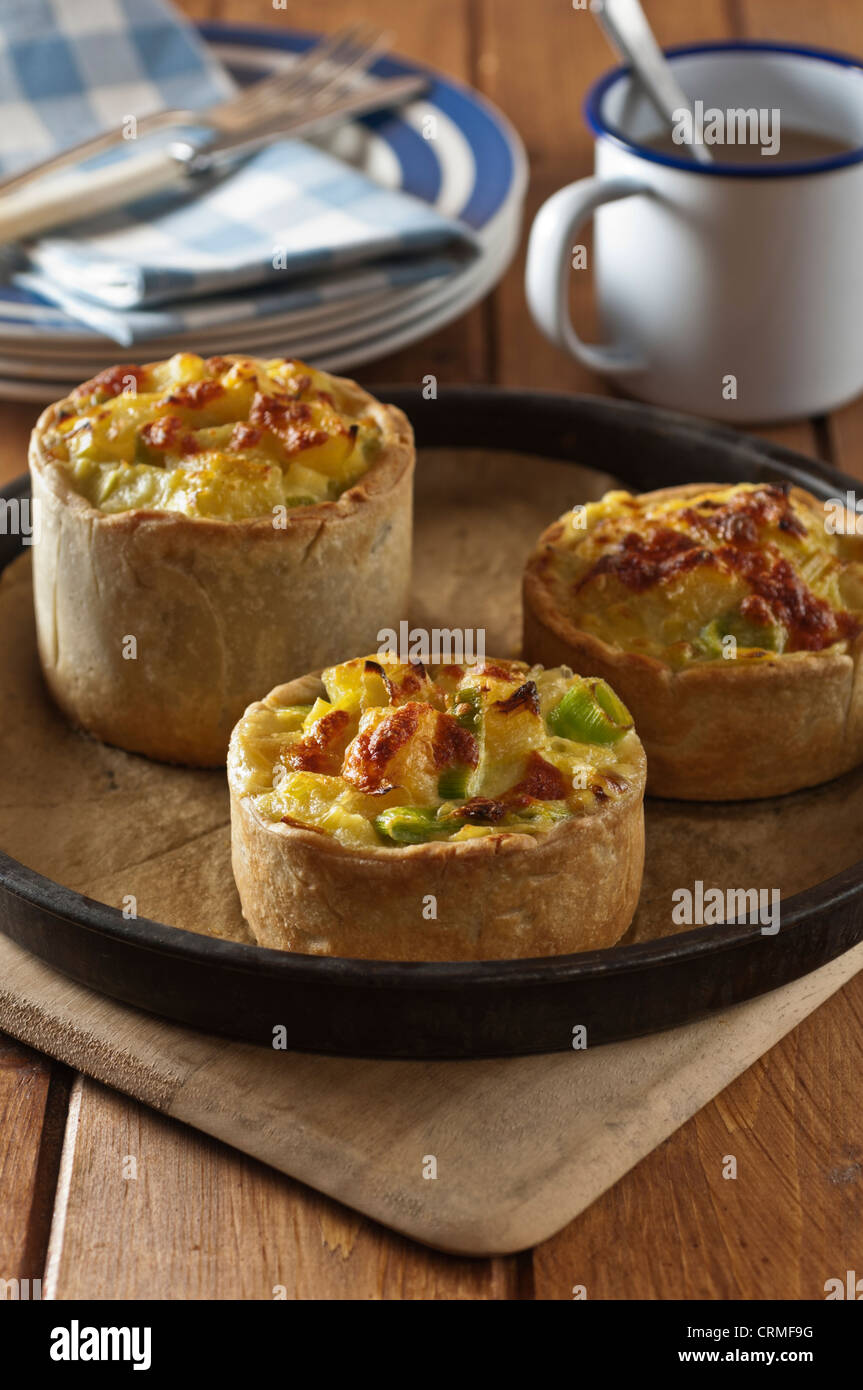 Homity pie Leek potato and cheese pie Traditional food UK Stock Photo ...