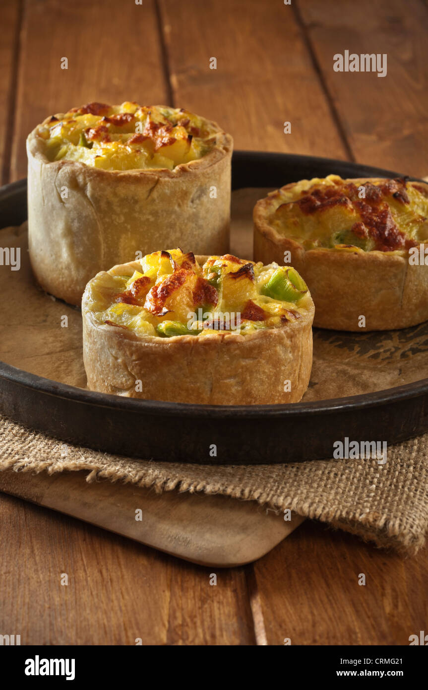 Homity pie Leek potato and cheese pie Traditional food UK Stock Photo ...