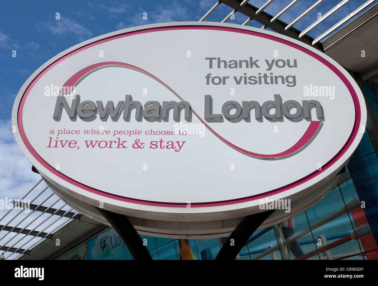 Sign for London Borough of Newham in Stratford, East London Stock Photo ...