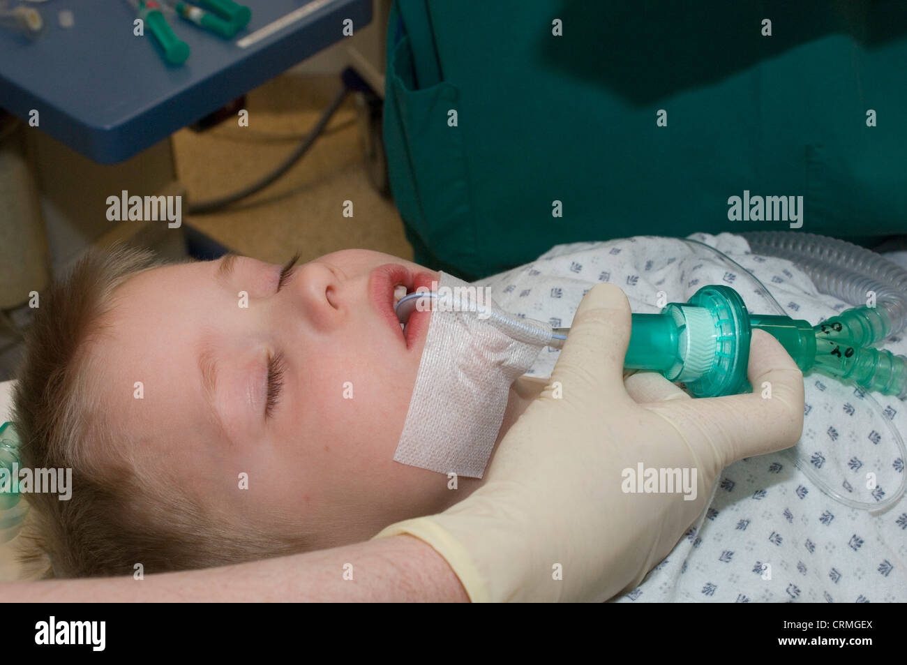 A young boy being prepared for an endoscopic procedure Stock Photo - Alamy