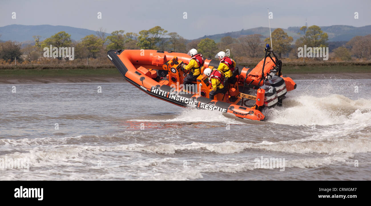 Nith Inshore Rescue independent lifeboat practising just of Glencaple ...