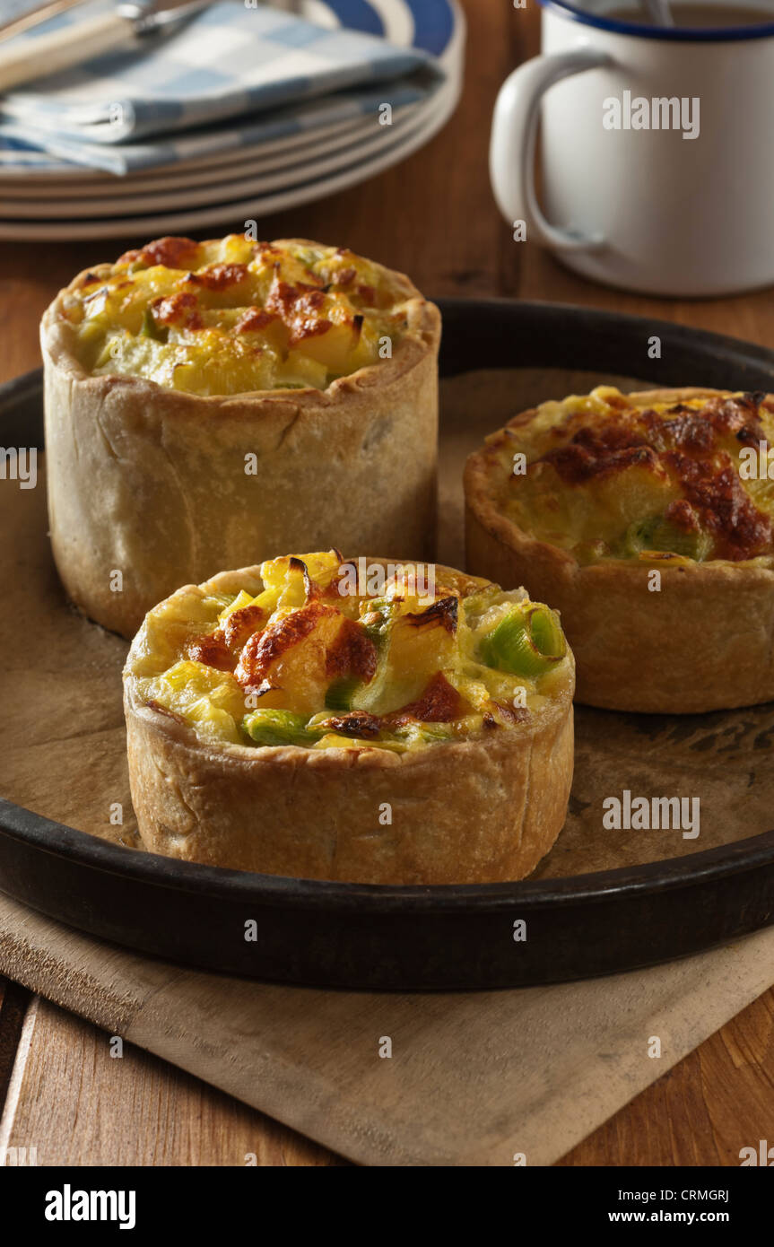 Homity pie Leek potato and cheese pie Traditional food UK Stock Photo ...