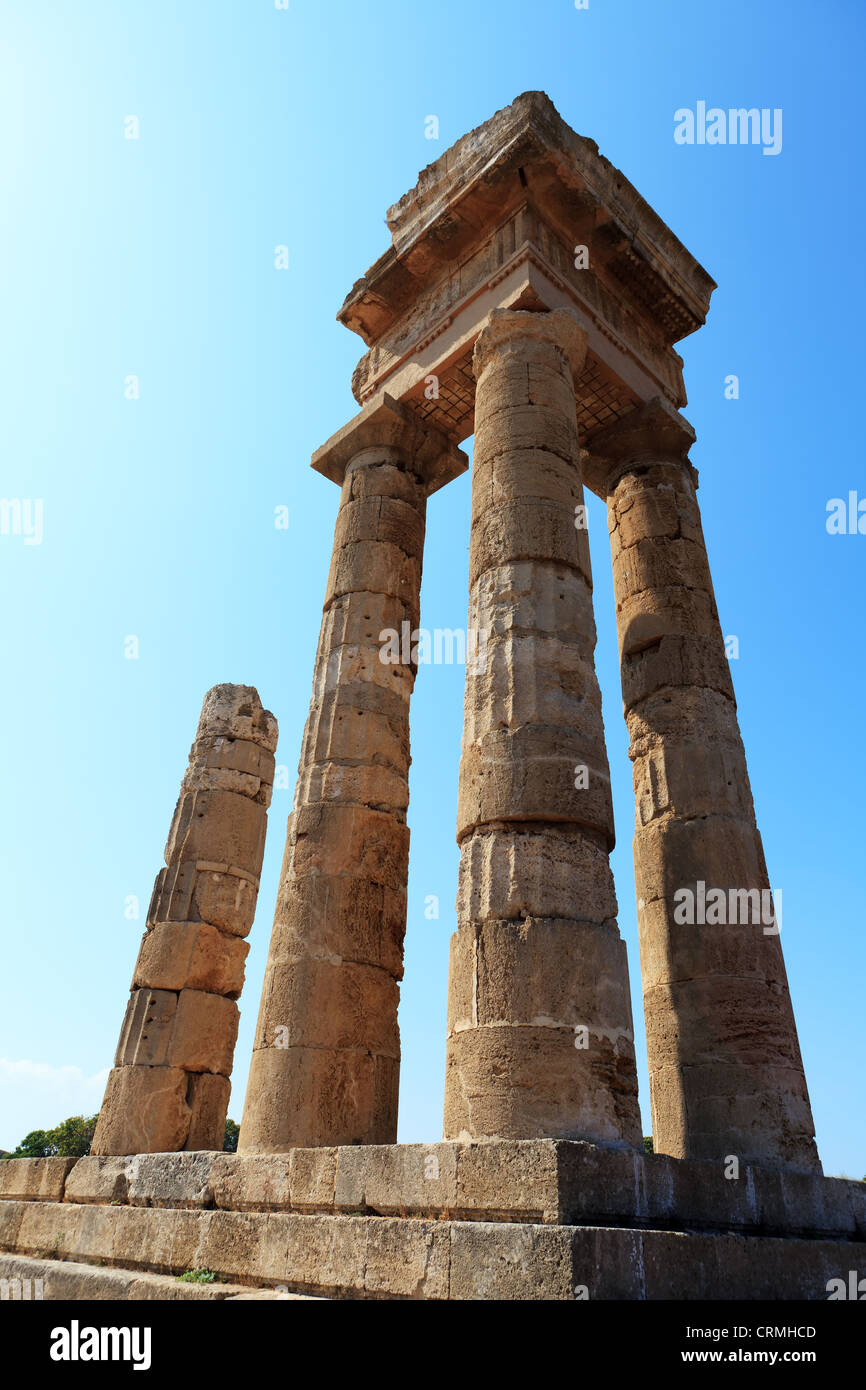 Ancient acropolis ruins of Rhodes. Rhodes island. Greece Stock Photo ...