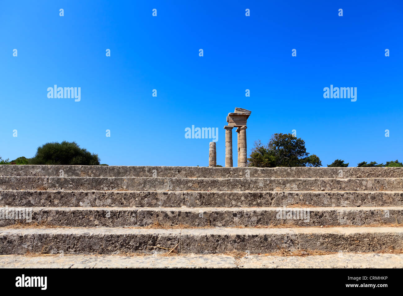 Ancient acropolis ruins of Rhodes. Rhodes island. Greece Stock Photo ...