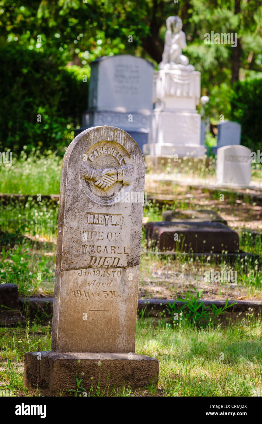 Tombstones in the Jacksonville Cemetery, Jacksonville, Oregon USA Stock ...