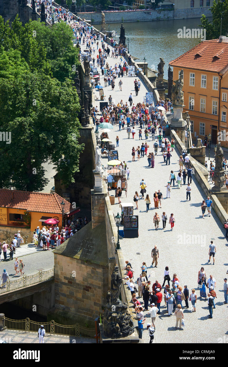 Tourists at Charles Bridge, Prague, Czech Republic Stock Photo - Alamy