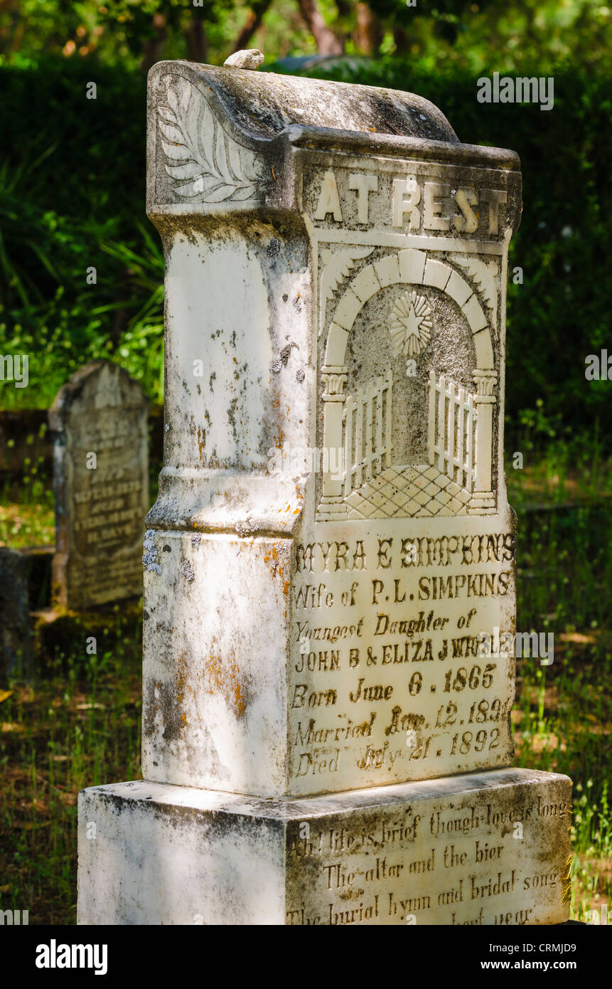 Tombstones in the Jacksonville Cemetery, Jacksonville, Oregon USA Stock ...