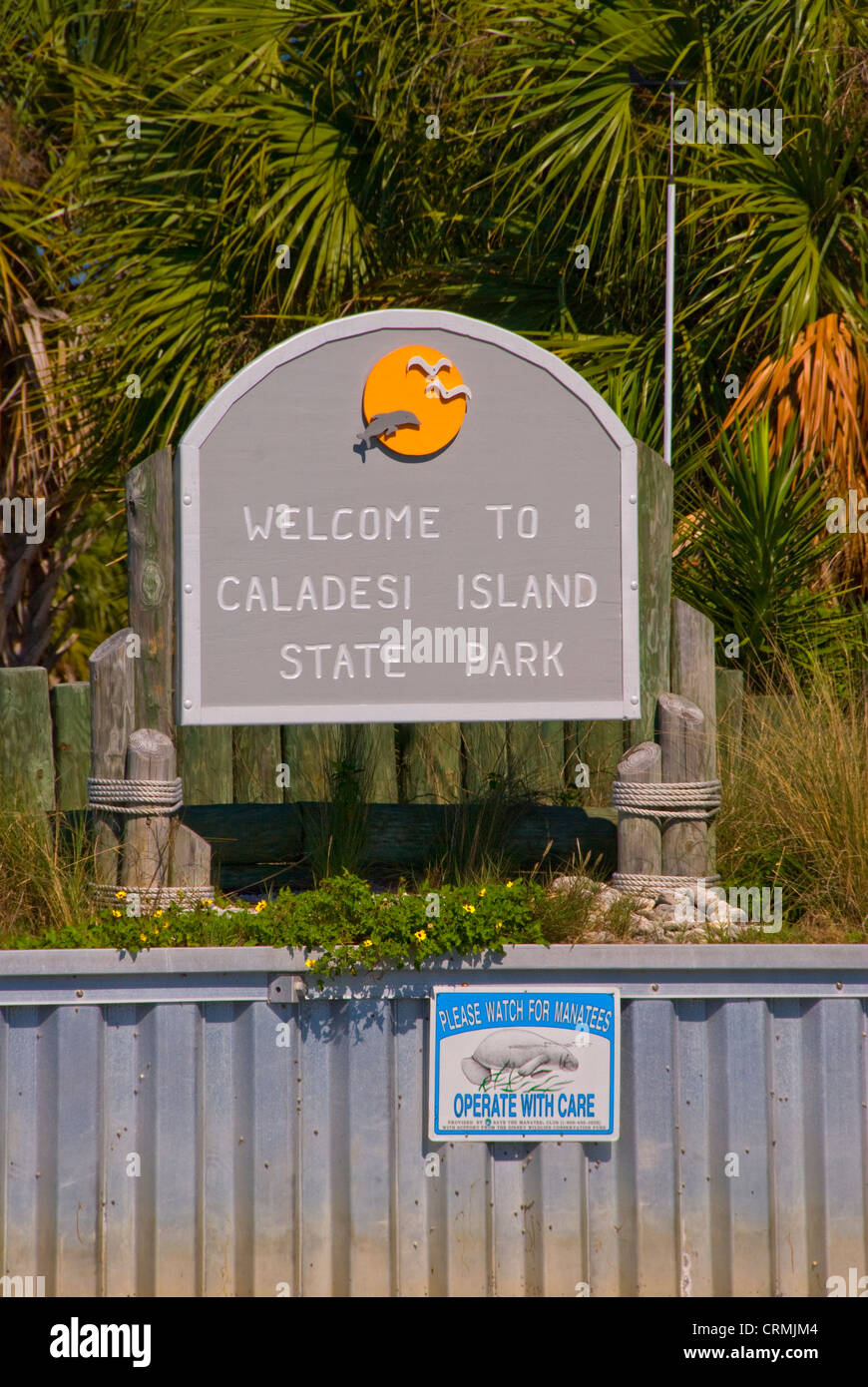 Welcome sign to Caladesi Island, Dunedin, Florida Stock Photo - Alamy