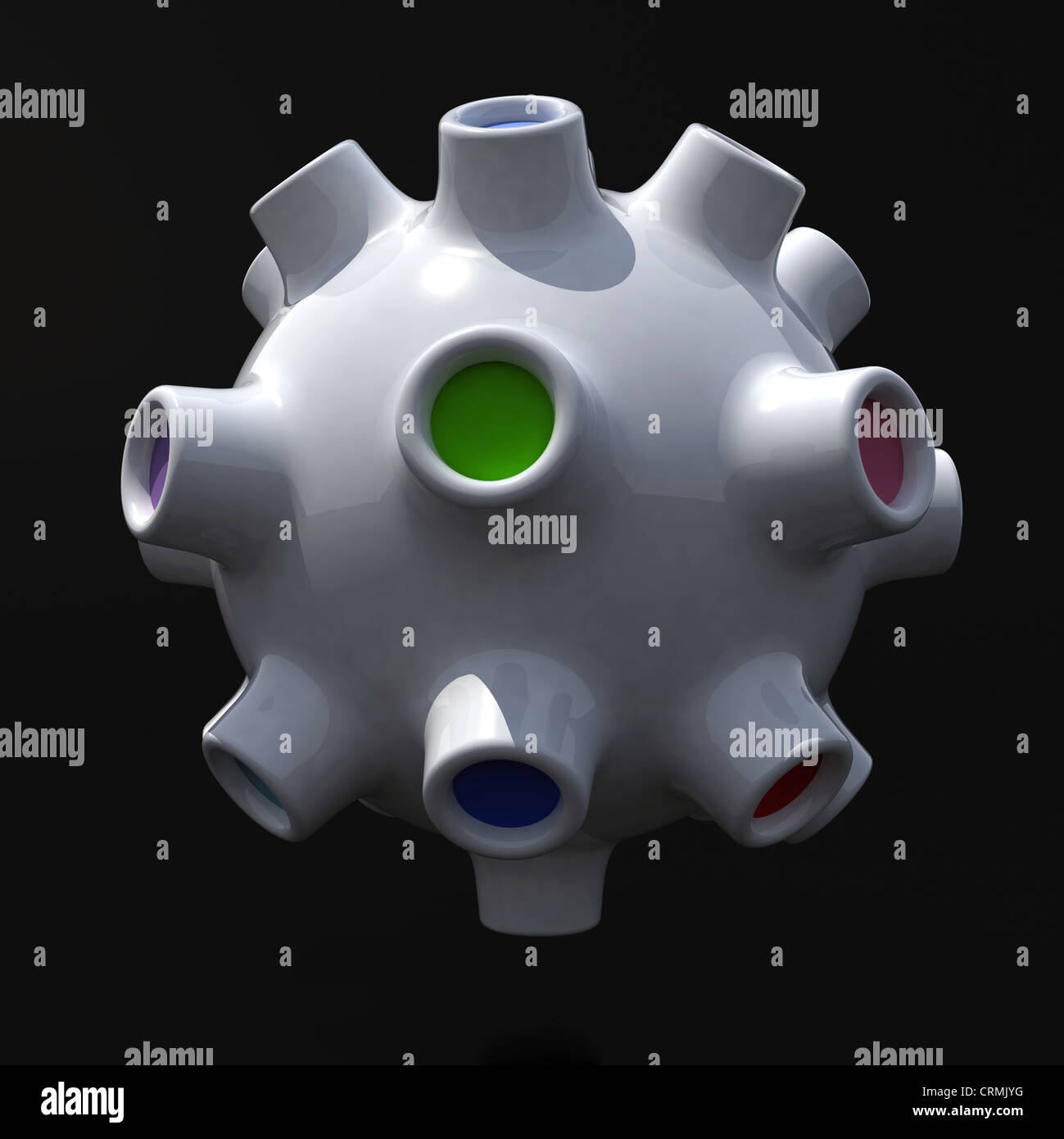 fantastic three-dimensional object, like a planet, a bacterium, a UFO ...