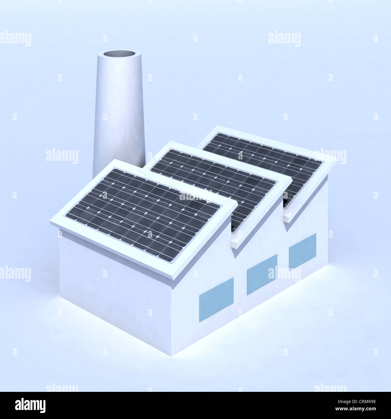 Factory with solar panels 3d illustration Stock Photo - Alamy