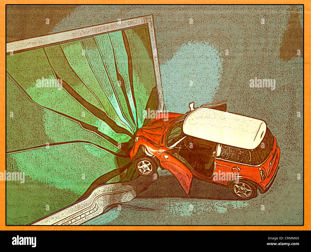 toy car crashing into computer screen Stock Photo - Alamy