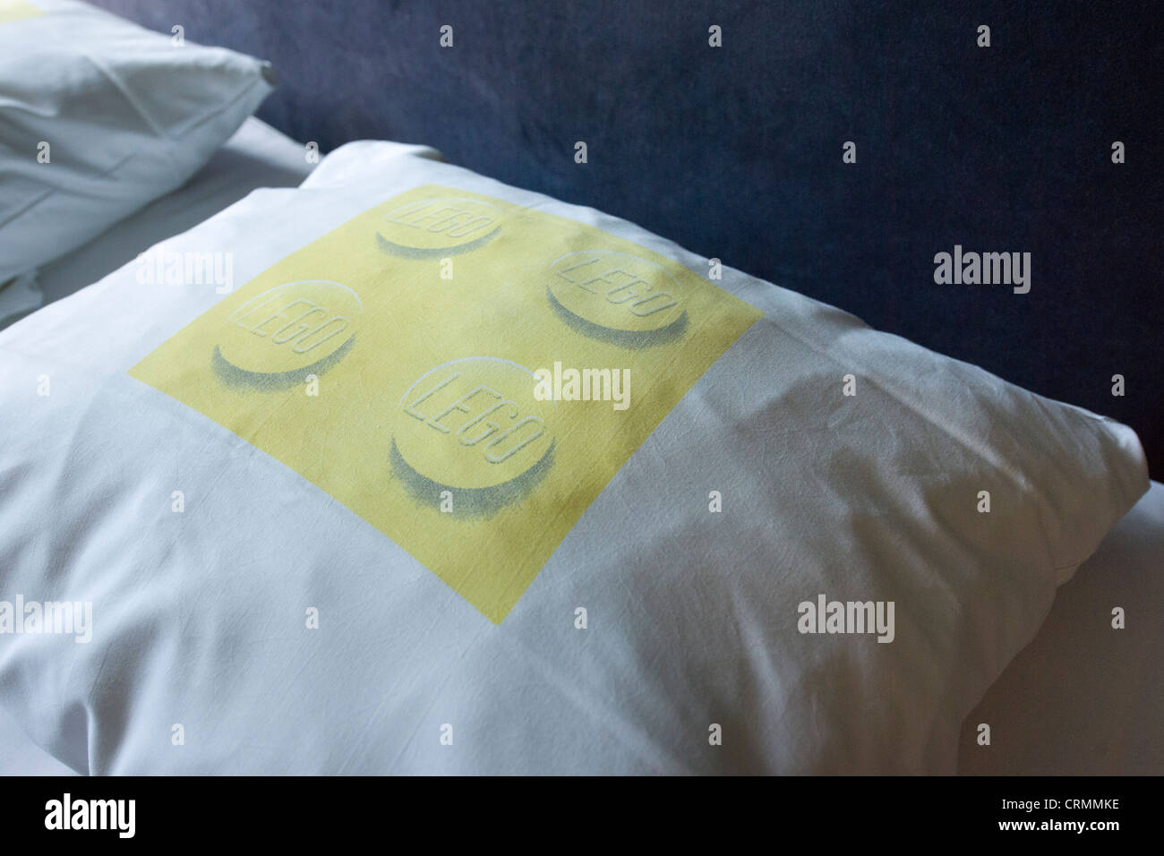 Lego pillow at the Hotel Legoland, Legoland, Billund, Denmark Stock ...