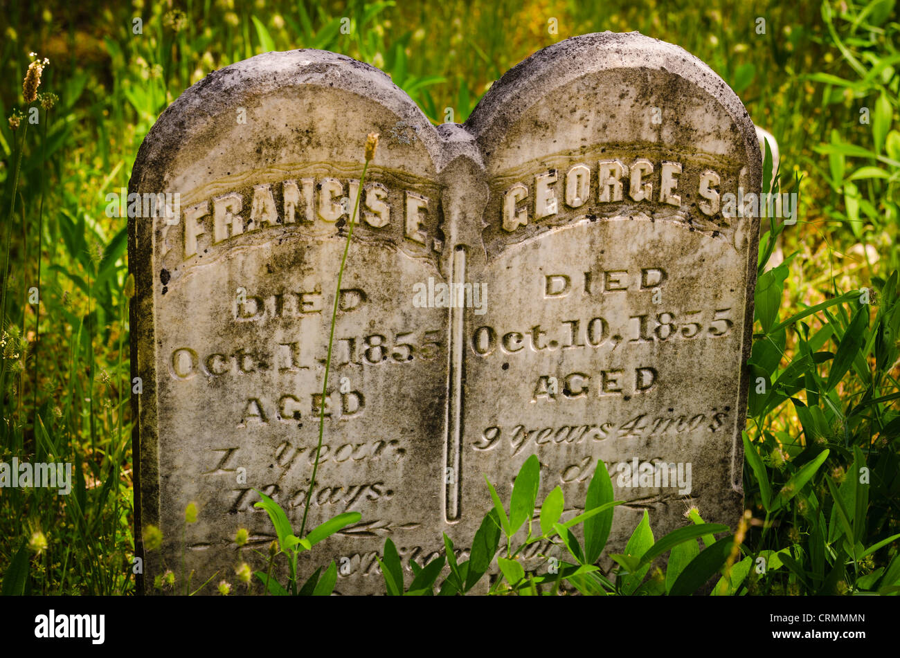 Tombstones in the Jacksonville Cemetery, Jacksonville, Oregon USA Stock ...