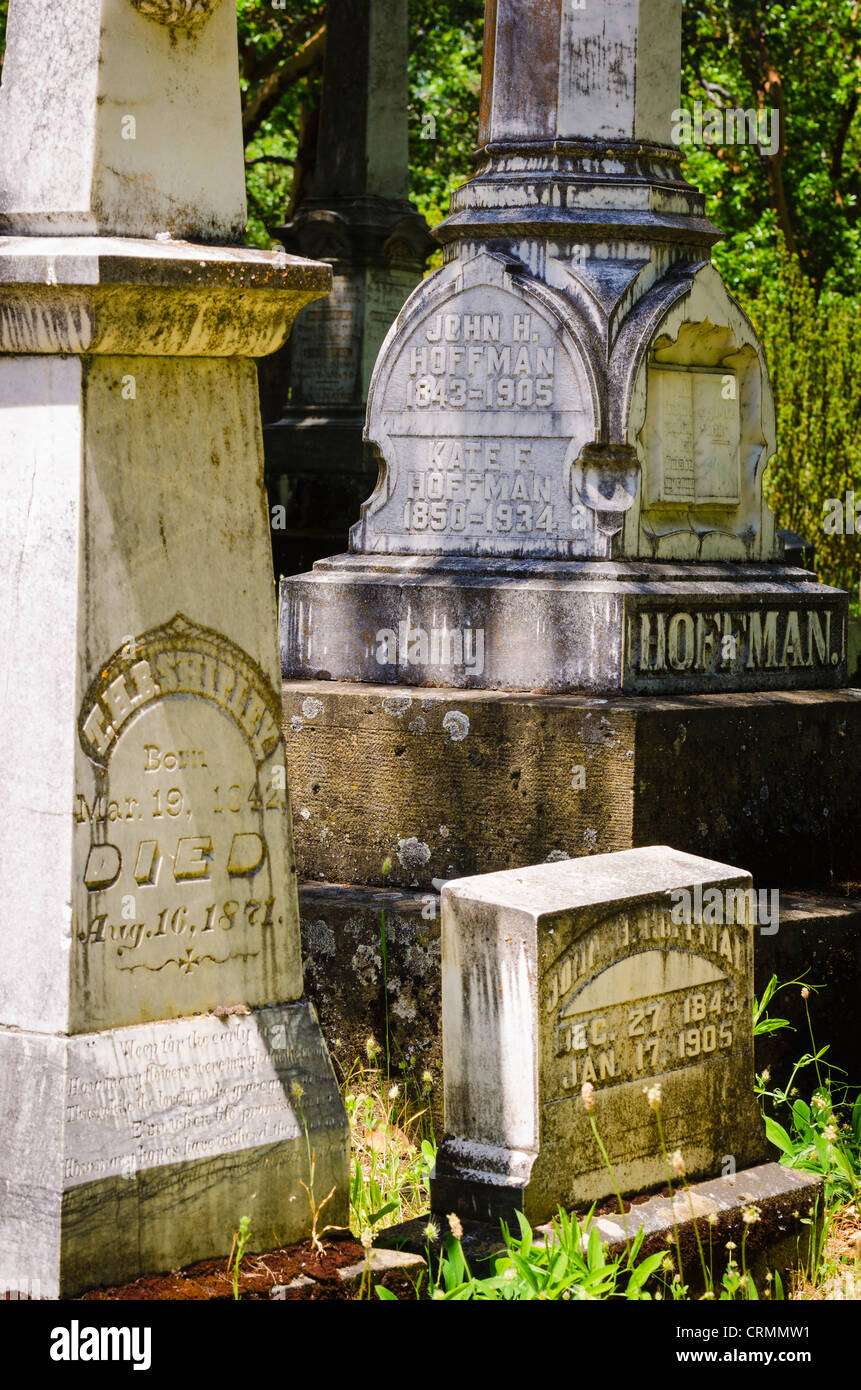 Tombstones in the Jacksonville Cemetery, Jacksonville, Oregon USA Stock ...