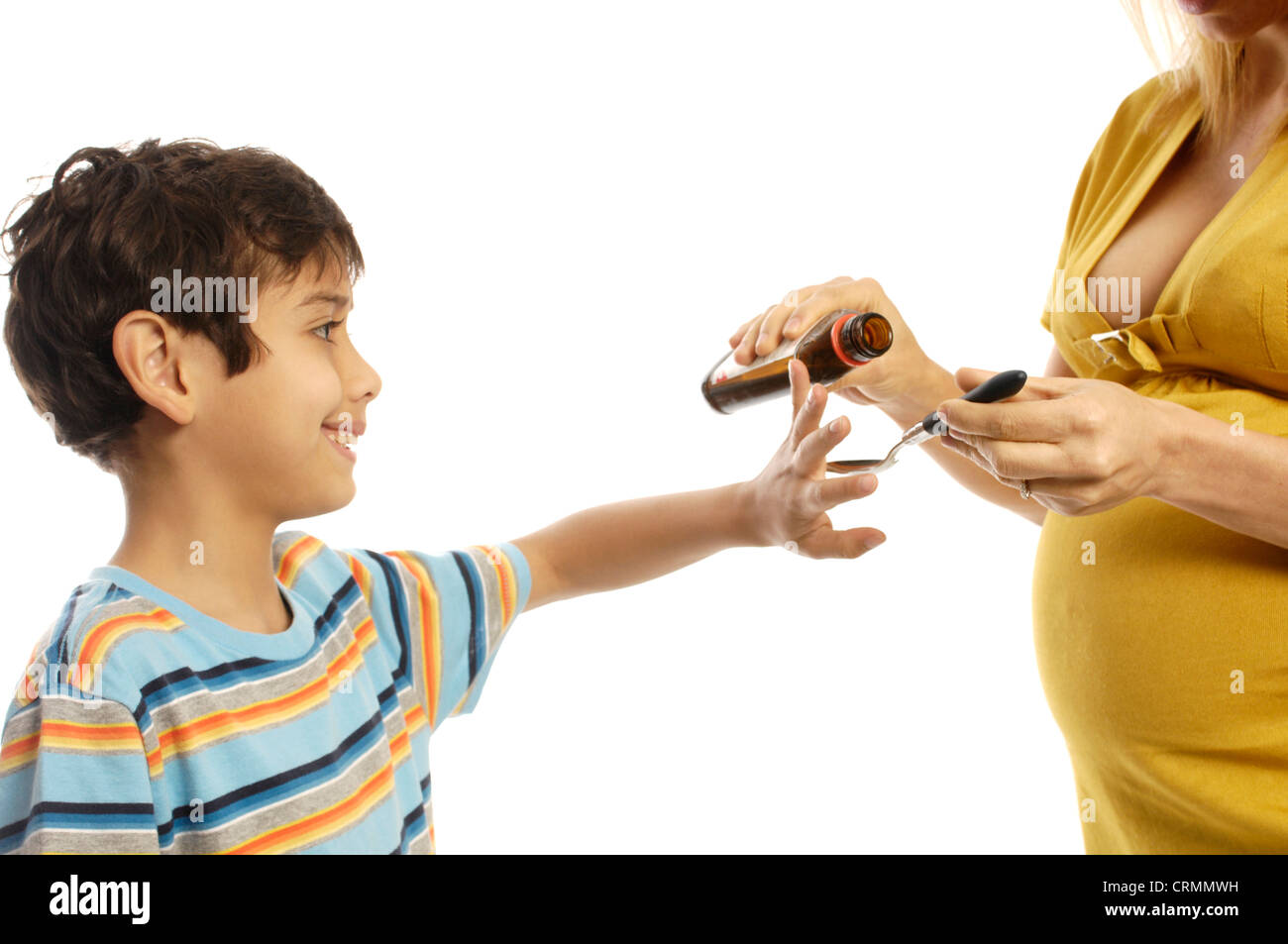 Boy refusing take cough syrup hi-res stock photography and images - Alamy
