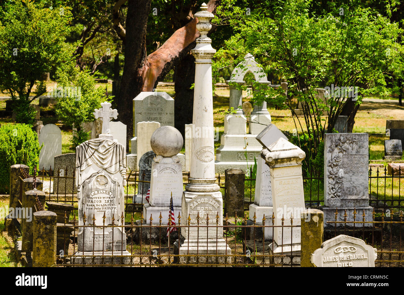 Tombstones in the Jacksonville Cemetery, Jacksonville, Oregon USA Stock ...