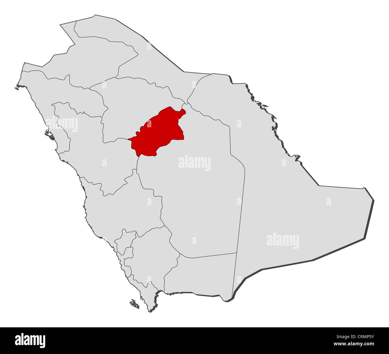 Political map of Saudi Arabia with the several provinces where Al ...