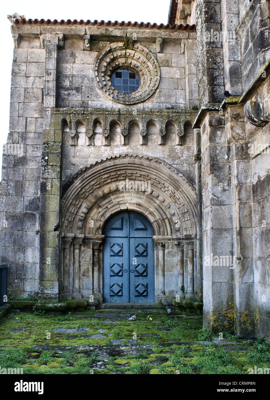 Romanesque door of Paderne monastery in Melgaco, Portugal Stock Photo ...