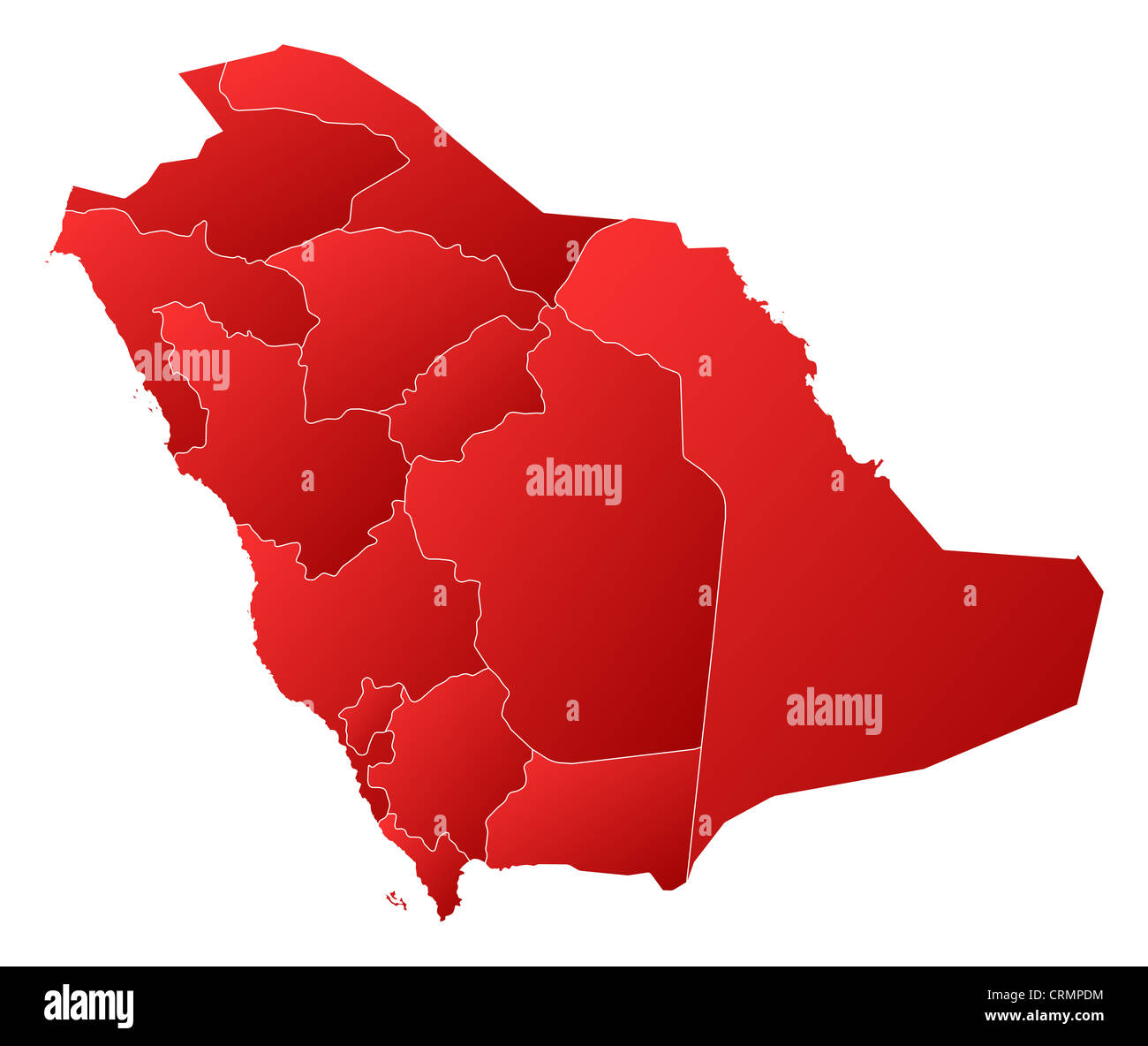 Political map of Saudi Arabia with the several provinces Stock Photo ...