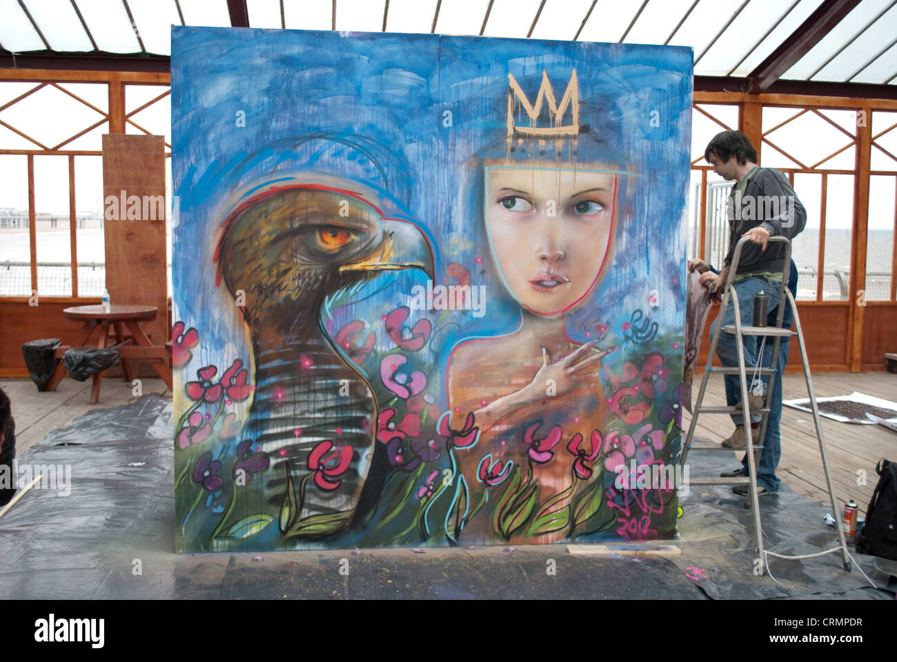 Sand, Sea and Spray 2012. Blackpool, England Stock Photo - Alamy