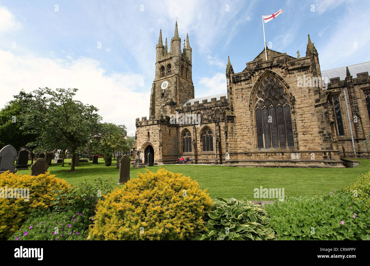 14th century Church of St John the Baptist in the Derbyshire Village of ...