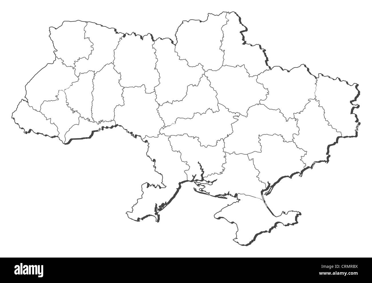 Political map of Ukraine with the several oblasts Stock Photo - Alamy