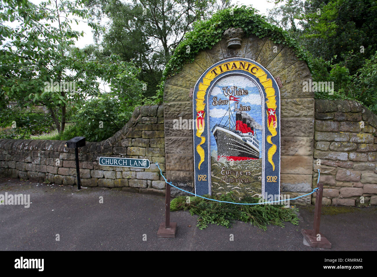 2012 Well Dressing in the Peak District Village of Rowsley Stock Photo ...